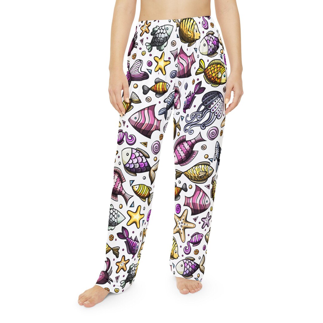 Colorful Fish Pajama Pants: Women's Cozy Lounge Wear - Etsy