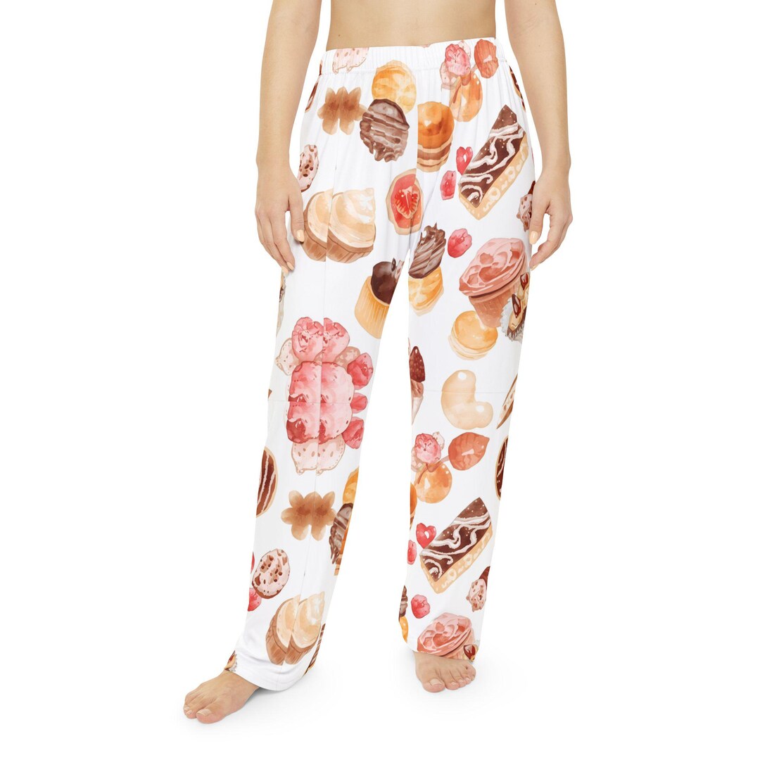 Pastries Print Pajama Pants | Dessert Pattern Lounge Bottoms - Etsy