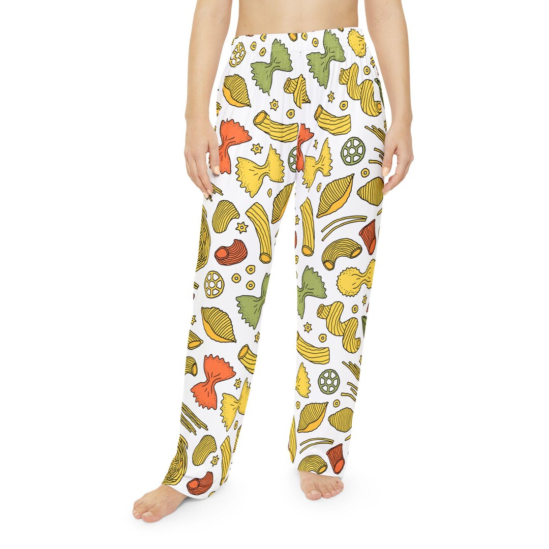 Whimsical Pasta Print Pajama Pants, Cozy Nightwear, Food Lover Gift ...