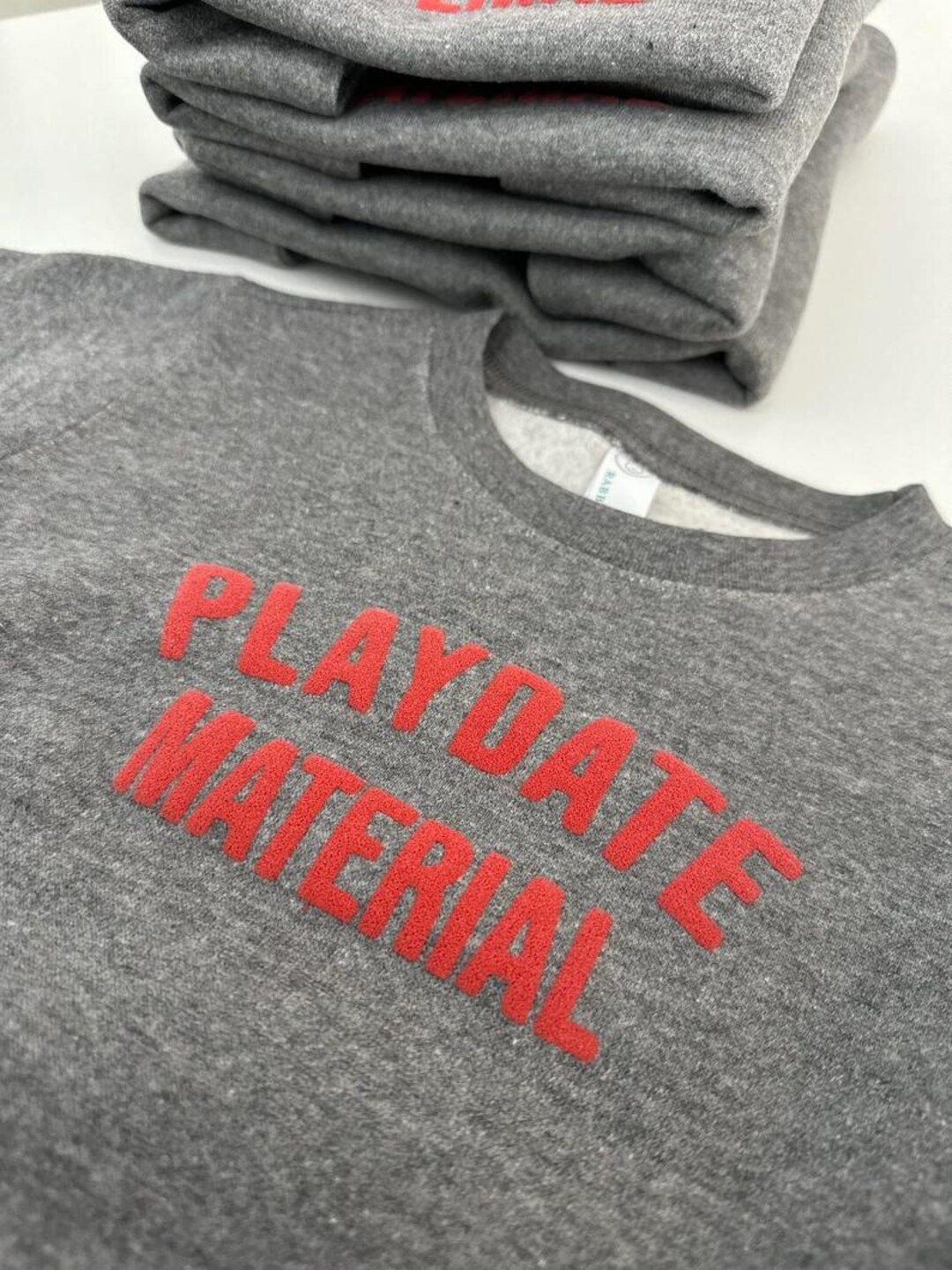 Playdate Material Child Size Funny Cute Valentines Day Shirt Pullover ...