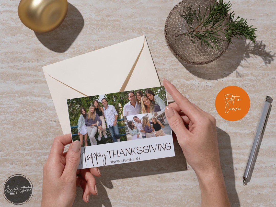 Customizable Thanksgiving Photo Card: Family Keepsake (digital Download ...
