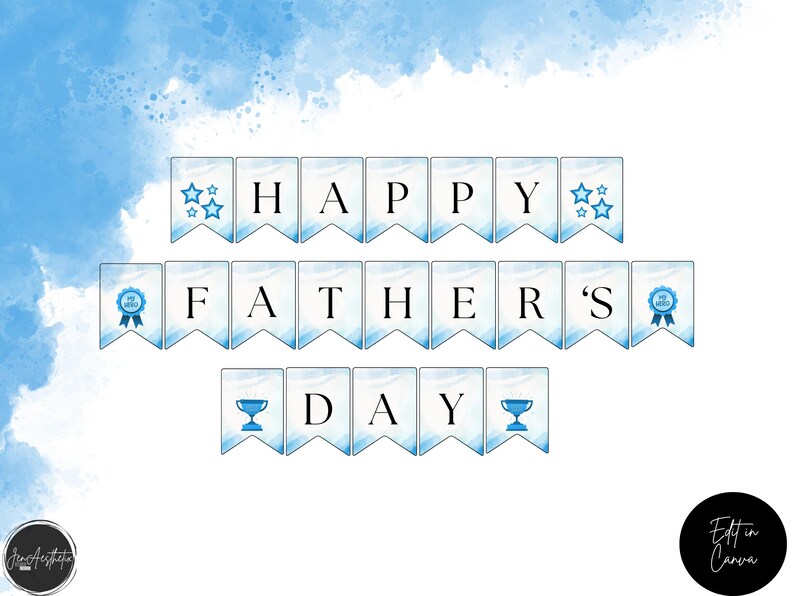 Editable Father's Day Banner, Transparent Background, DIY Printable ...