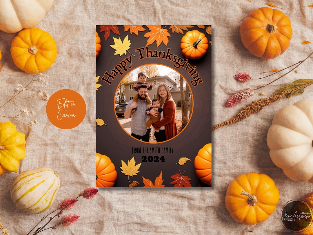 Customizable Happy Thanksgiving Photo Card - Thanksgiving, Holiday ...