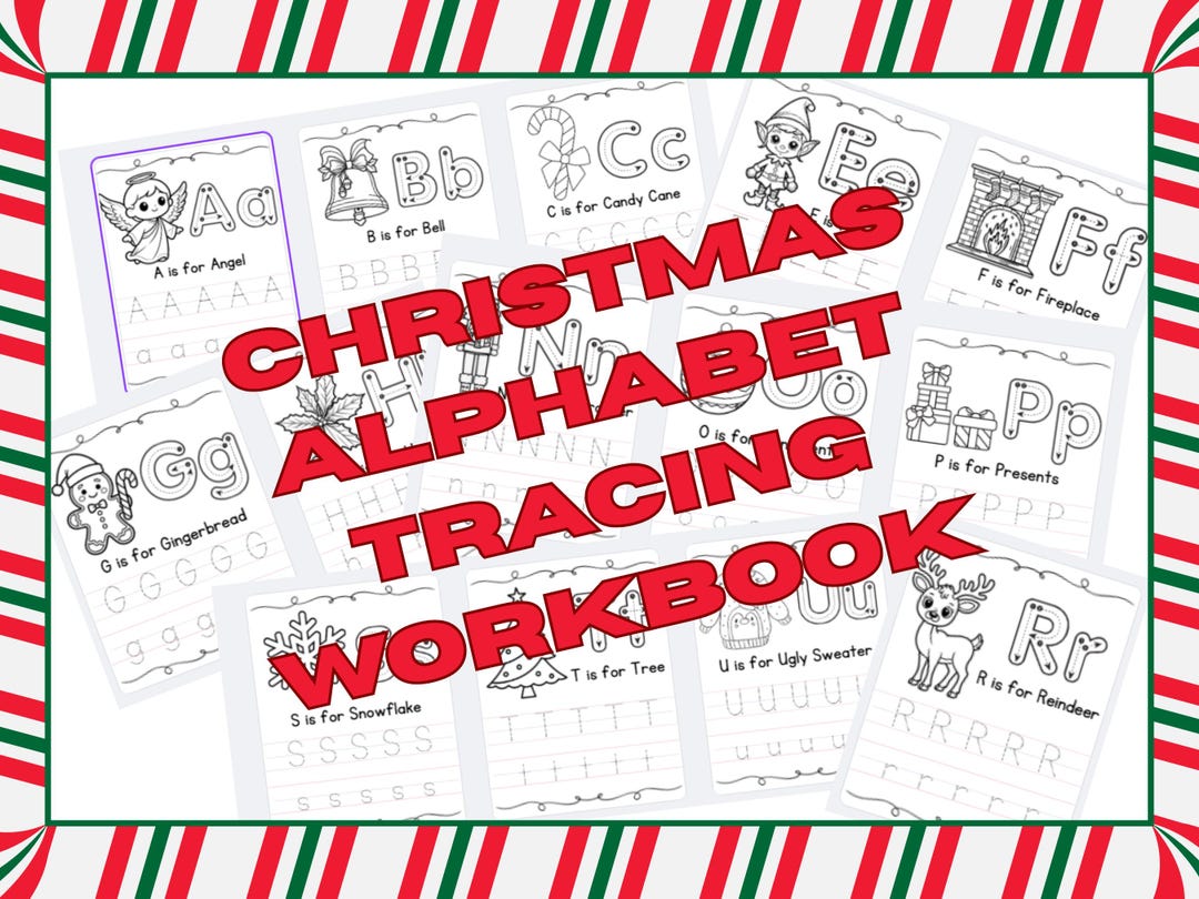 Christmas Letter Tracing Workbook – Holiday Alphabet Tracing and ...