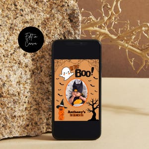 Customizable 'my First Boo' Halloween Photo Card (digital Download) - Etsy