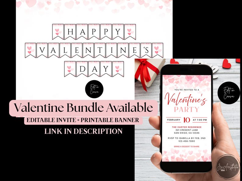 Editable Valentine's Day Banner, Classroom Valentine Decor, Bunting ...