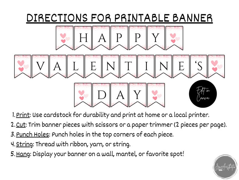 Editable Valentine's Day Banner, Classroom Valentine Decor, Bunting ...