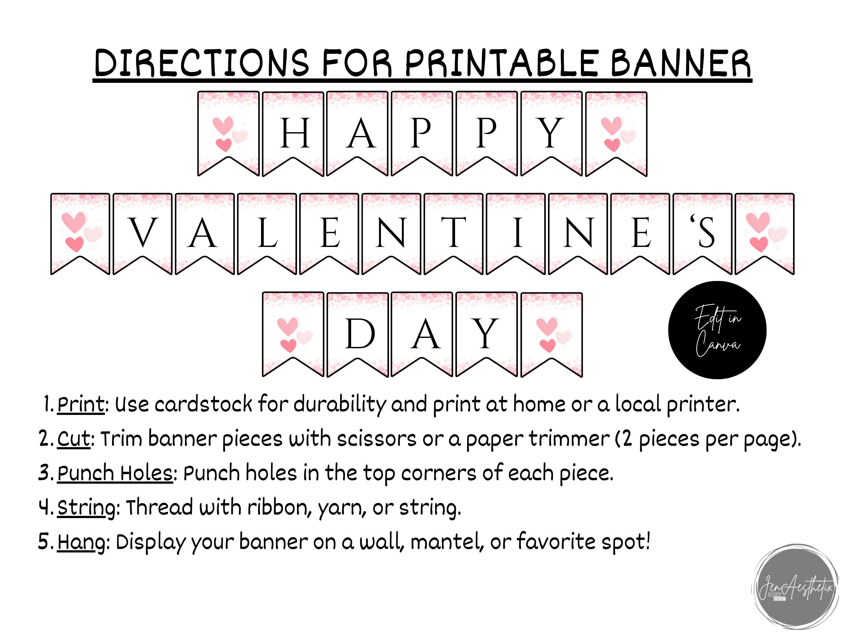 Editable Valentine's Day Banner, Classroom Valentine Decor, Bunting ...