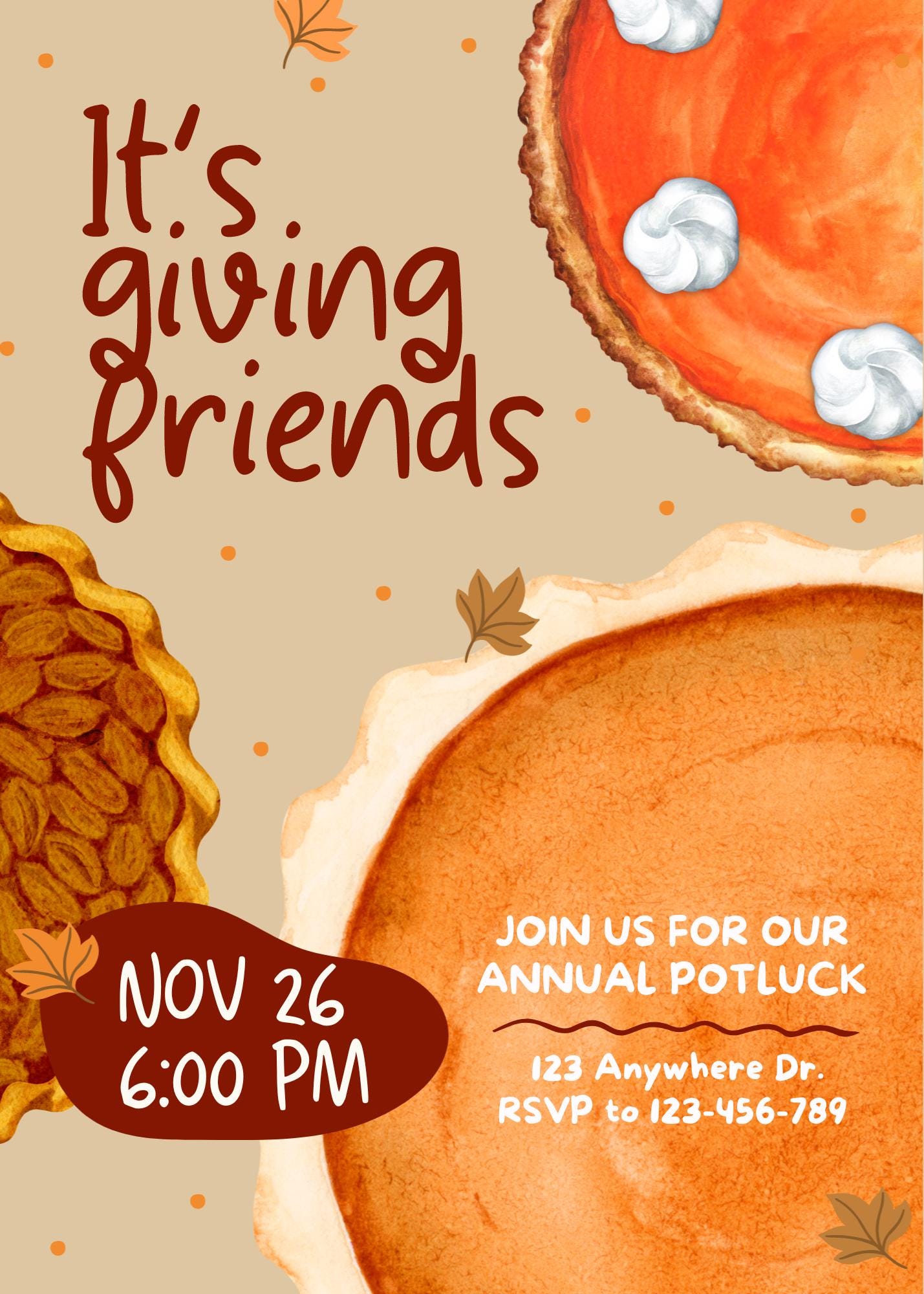 Editable Friendsgiving Invitation Template, Thanksgiving Invitation ...
