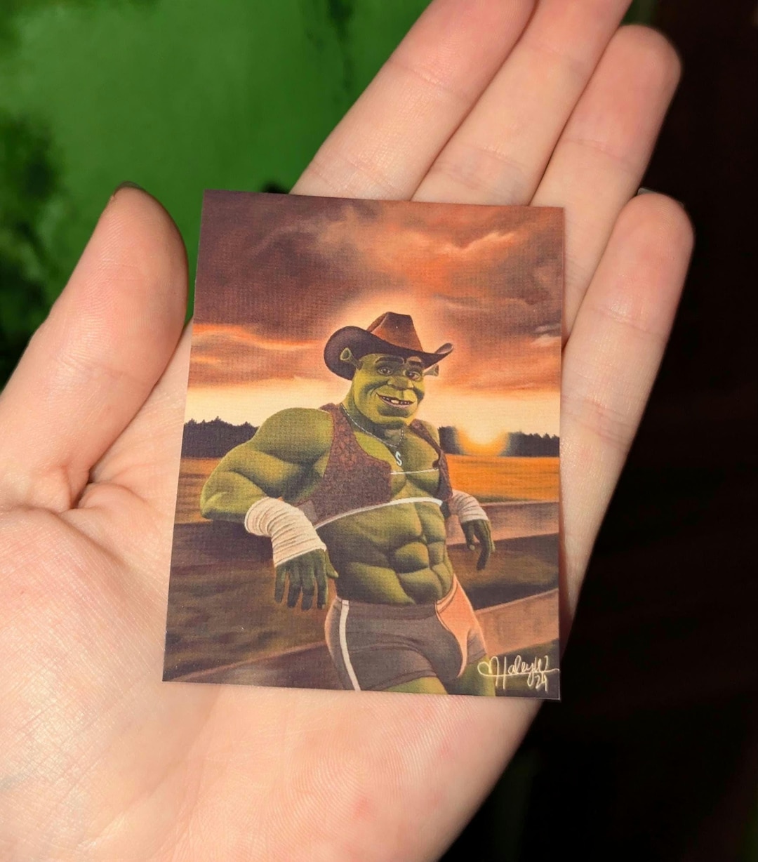 Wallet Size Cowboy Shrek Print (2 PC) - Etsy