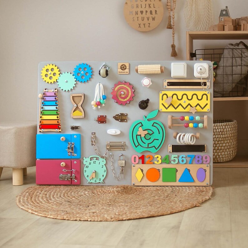 Sensory Board Wall Montessori, Wall Panel Busy Boards, Wooden ...