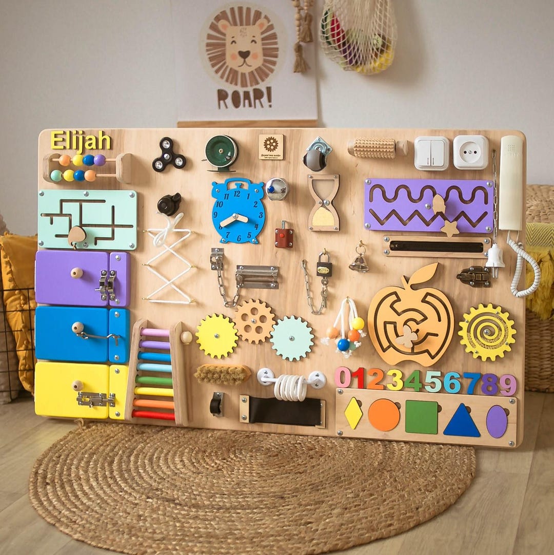 Children Busy Board, Kids Activity Board 1 2 3 Year Old, Personalized ...