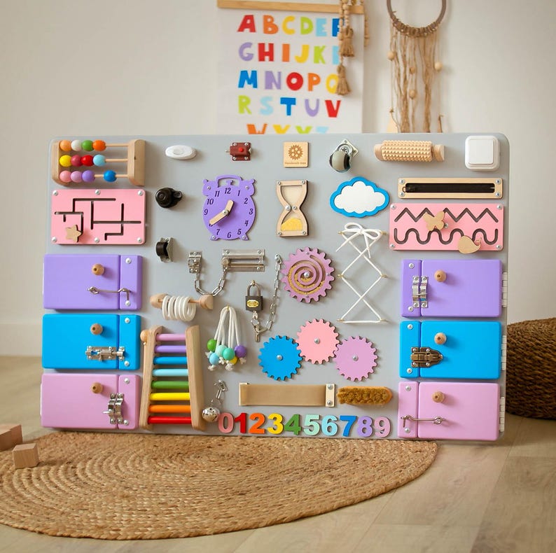 Sensory Board Wall Montessori, Wall Panel Busy Boards, Wooden ...