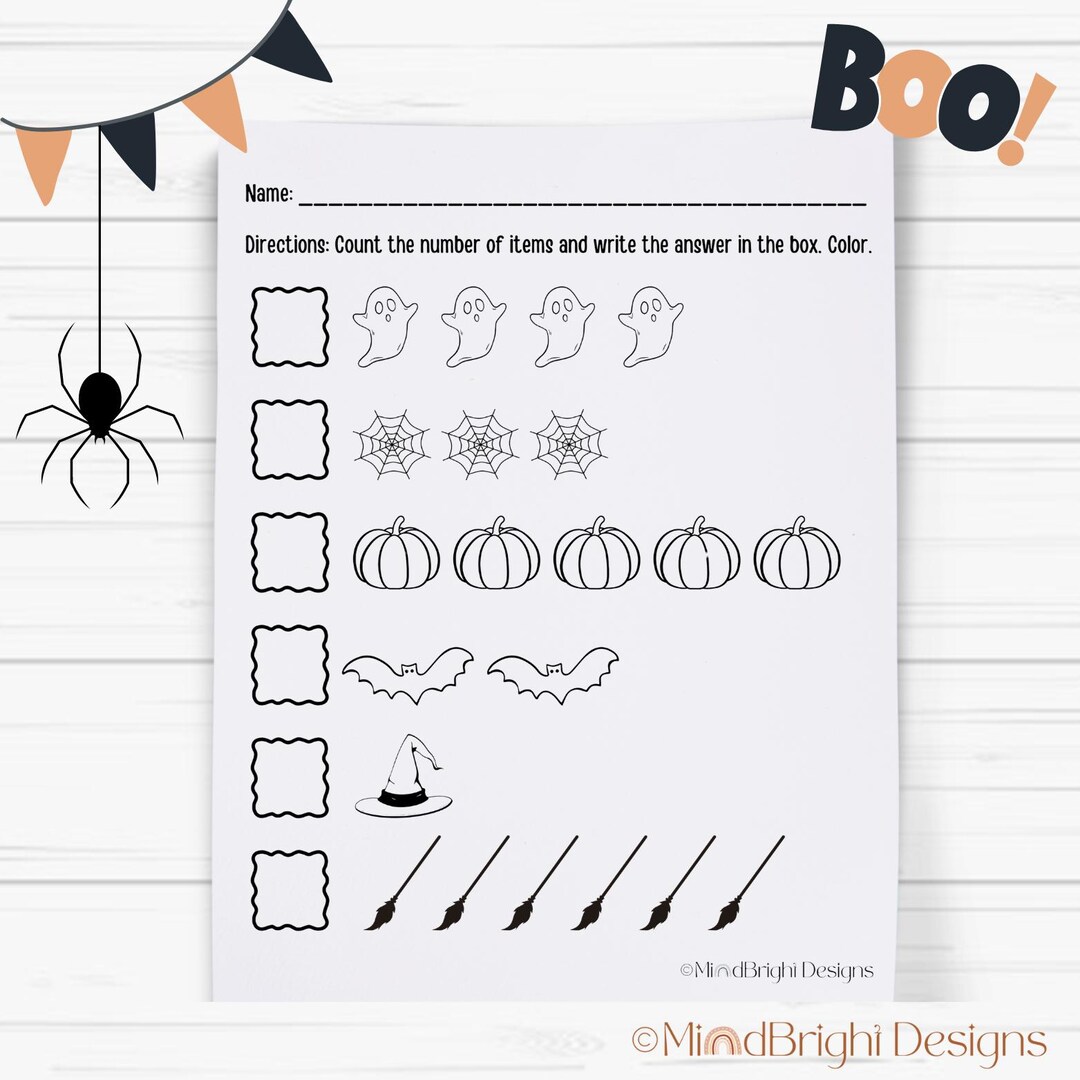 Counting Halloween Printable / Counting Halloween / Halloween Math ...