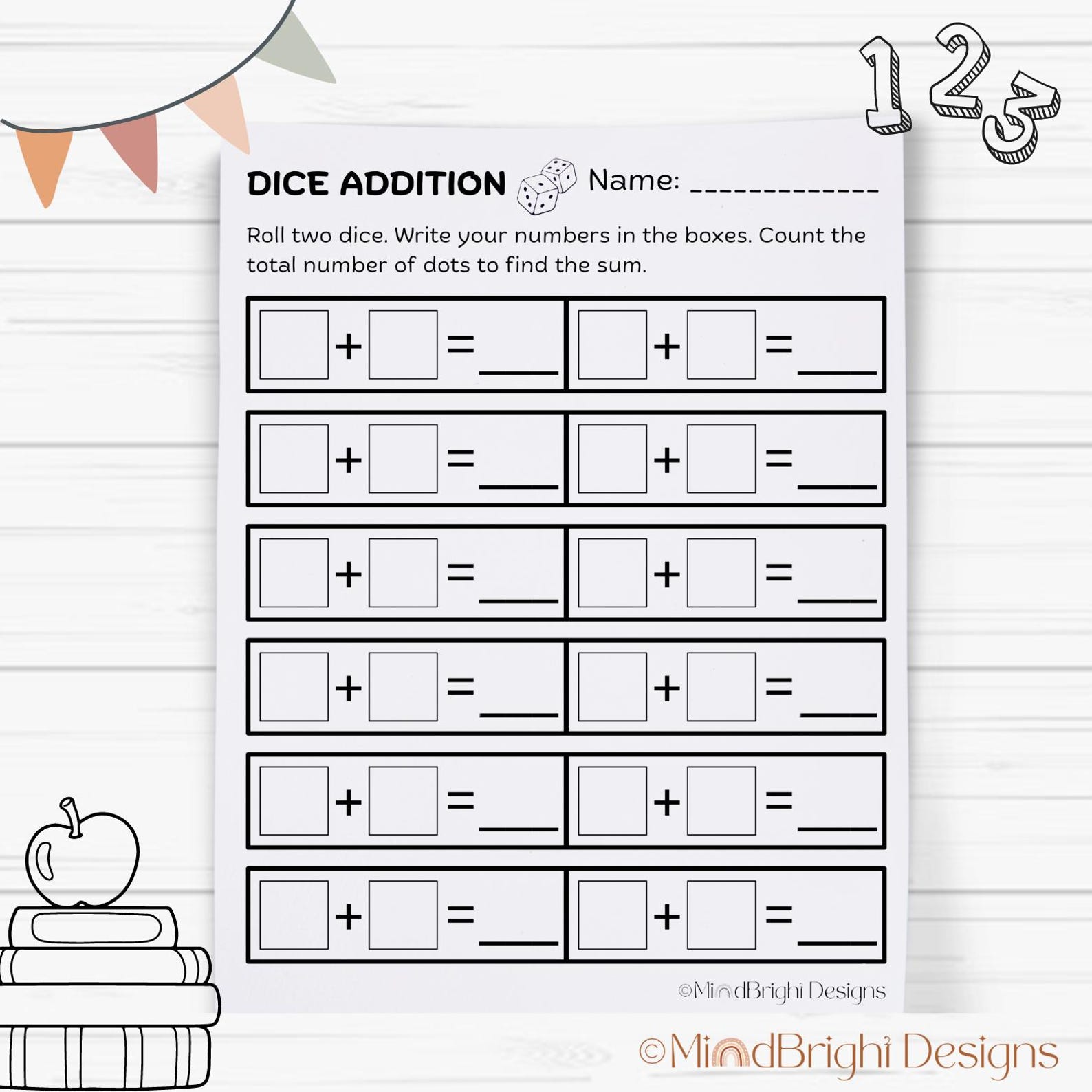 Dice Addition Game / Addition Printable / Addition Centers / Teaching ...