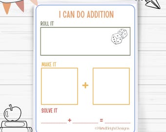 Dice Addition Game Addition Printable Addition Centers Teaching
