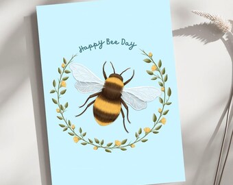 Happy Bee Day Birthday Card | Digital Instant Download Printable - Etsy