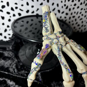 Iridescent Jeweled Skeleton Hands: Gothic Halloween Table Centerpiece ...