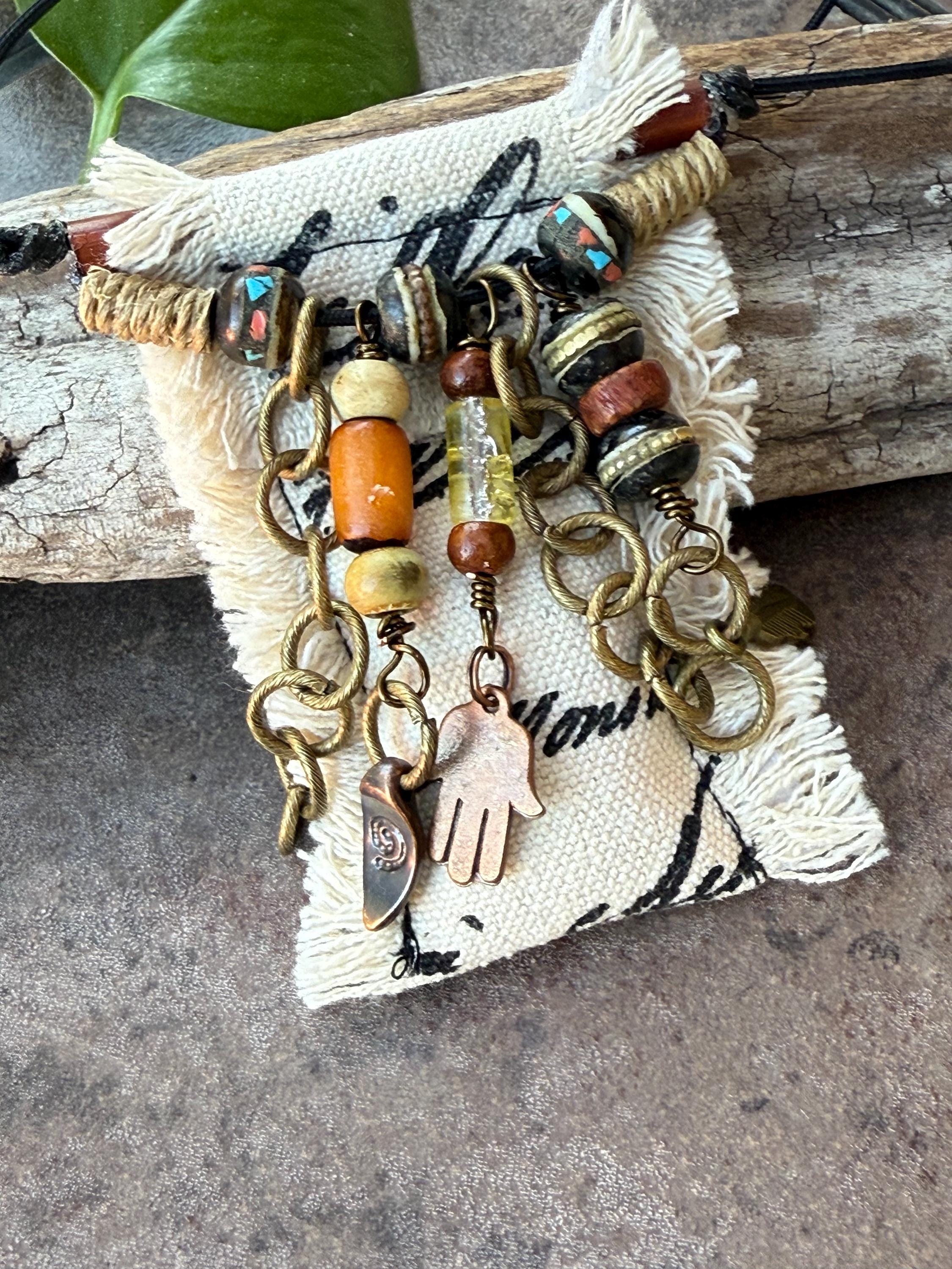 Fabric Art Amulet Assemblage Gris Gris Protection, Healing Necklace ...