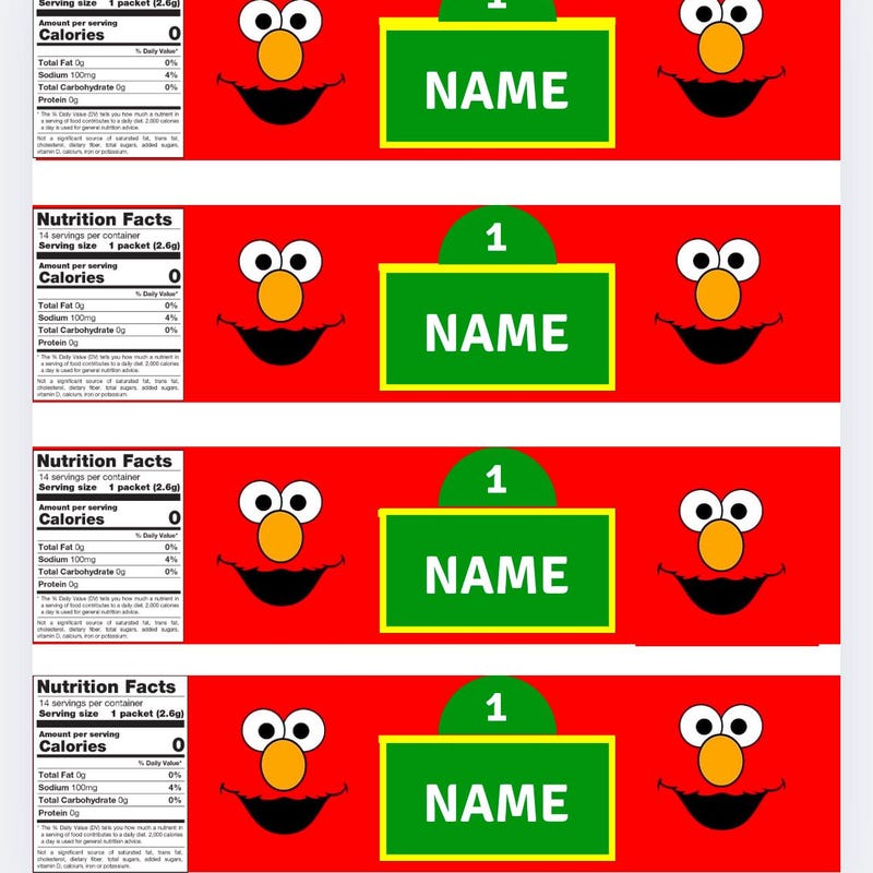 Elmo Labels - Etsy