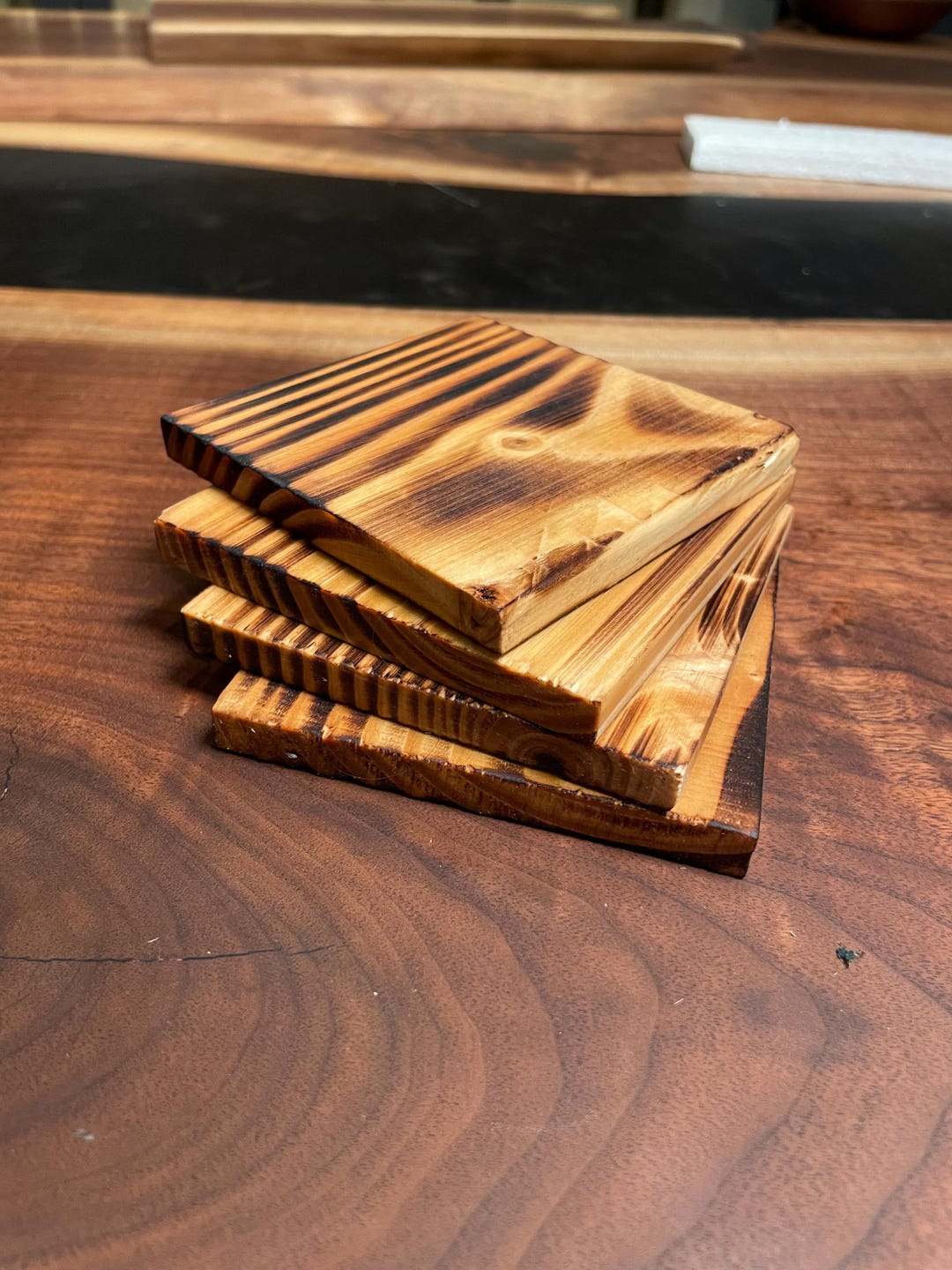 Rustic Burnt Grain Coasters - Etsy