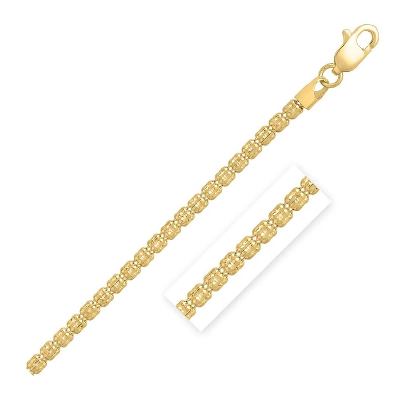 14K Solid Gold Chain, Ice Barrel Chain Necklace, Pendant Chains, Two ...