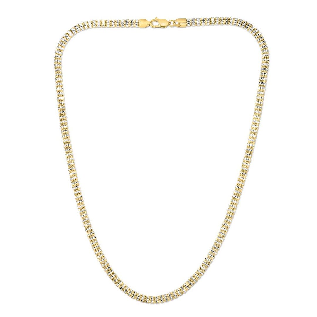 14K Solid Gold Chain, Ice Barrel Chain Necklace, Pendant Chains, Two ...