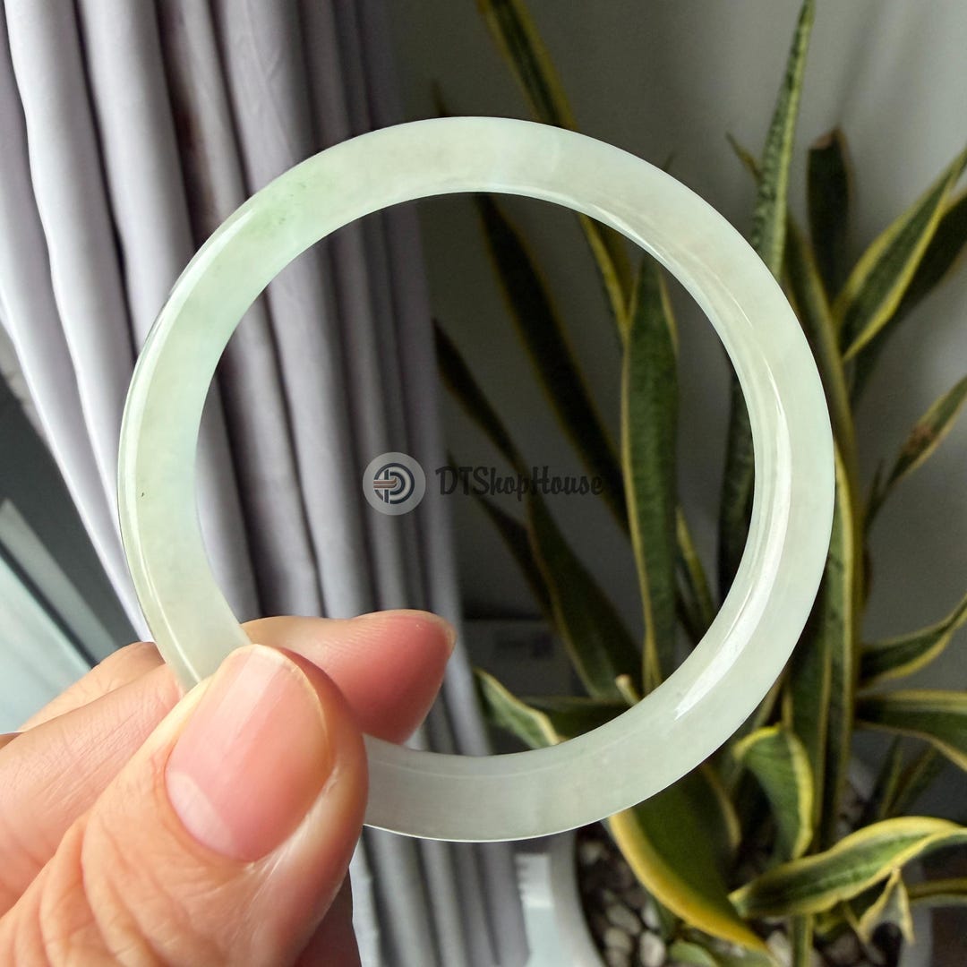 54mm Natural Jade Bangle – Myanmar Jade Bracelet 8mm - Etsy