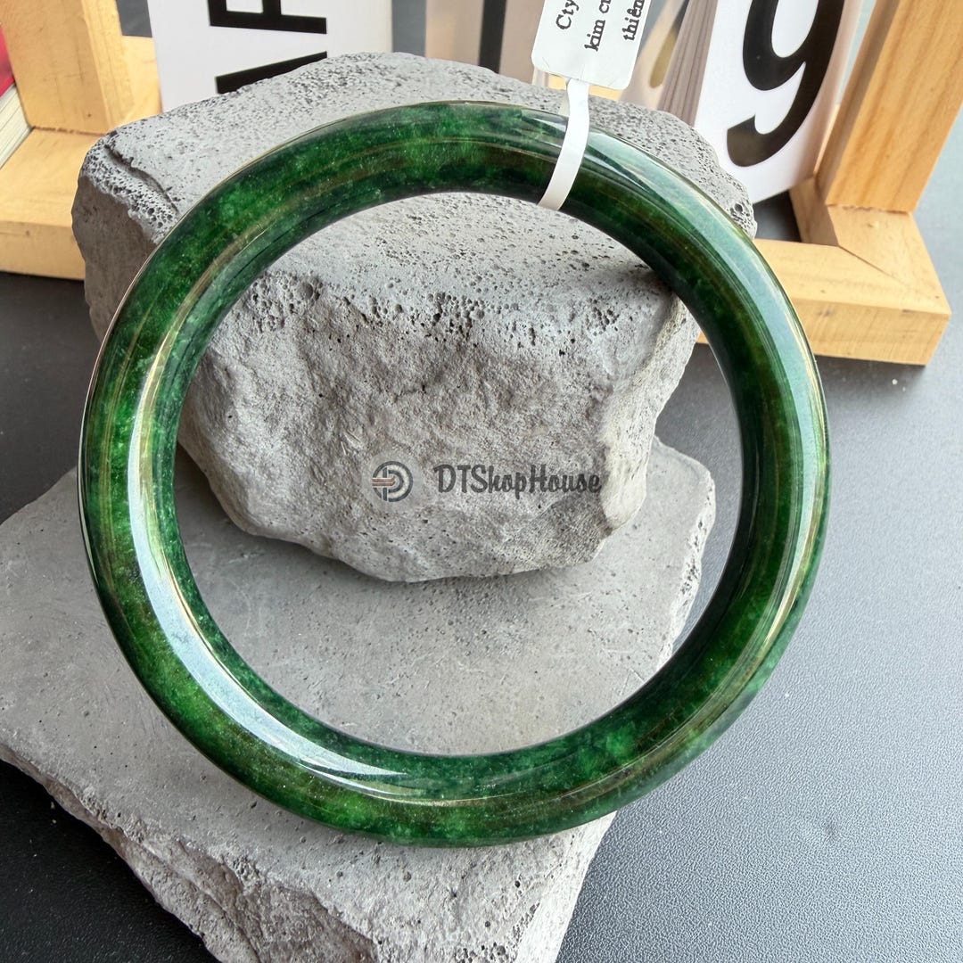 58mm Dark Green Jade Bangle Natural Jade Bracelet Gift - Etsy