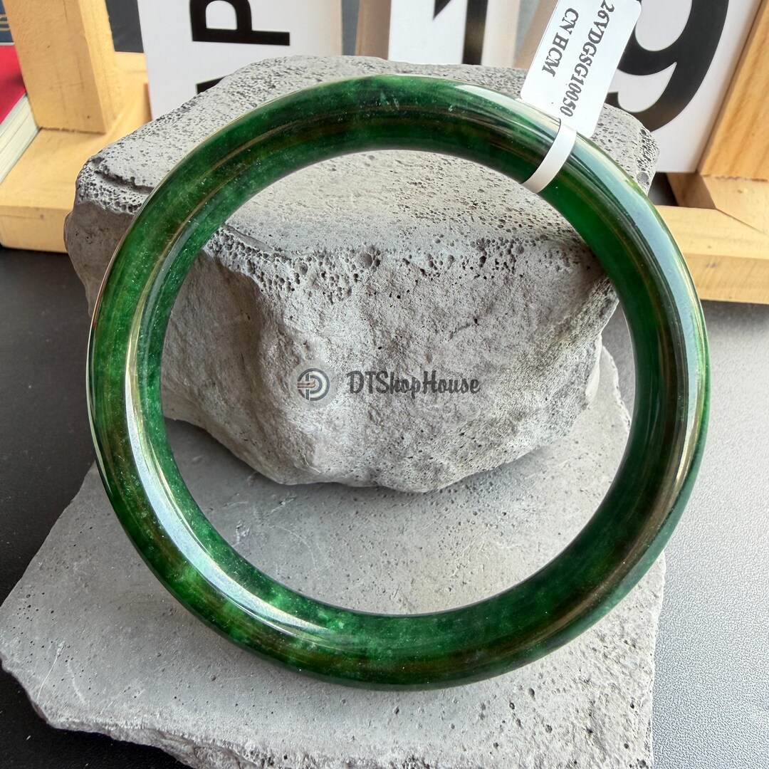 57mm Dark Green Jade Bangle Natural Jade Bracelet Gift - Etsy
