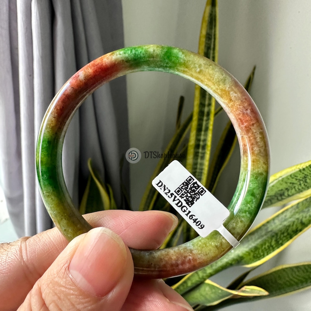 54mm Jade Bangle – Natural Stone Four Seasons Lucky Bangle From Myanmar ...