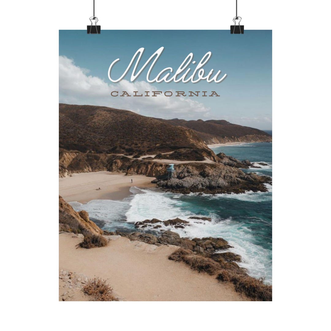 Vertical Posters, Malibu California Beautiful Photo of Cliffs and Beach ...