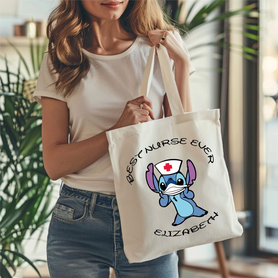 Personalized Disney Stitch Nurse Tote Bag,new Nurse Tote Bag Gift ...