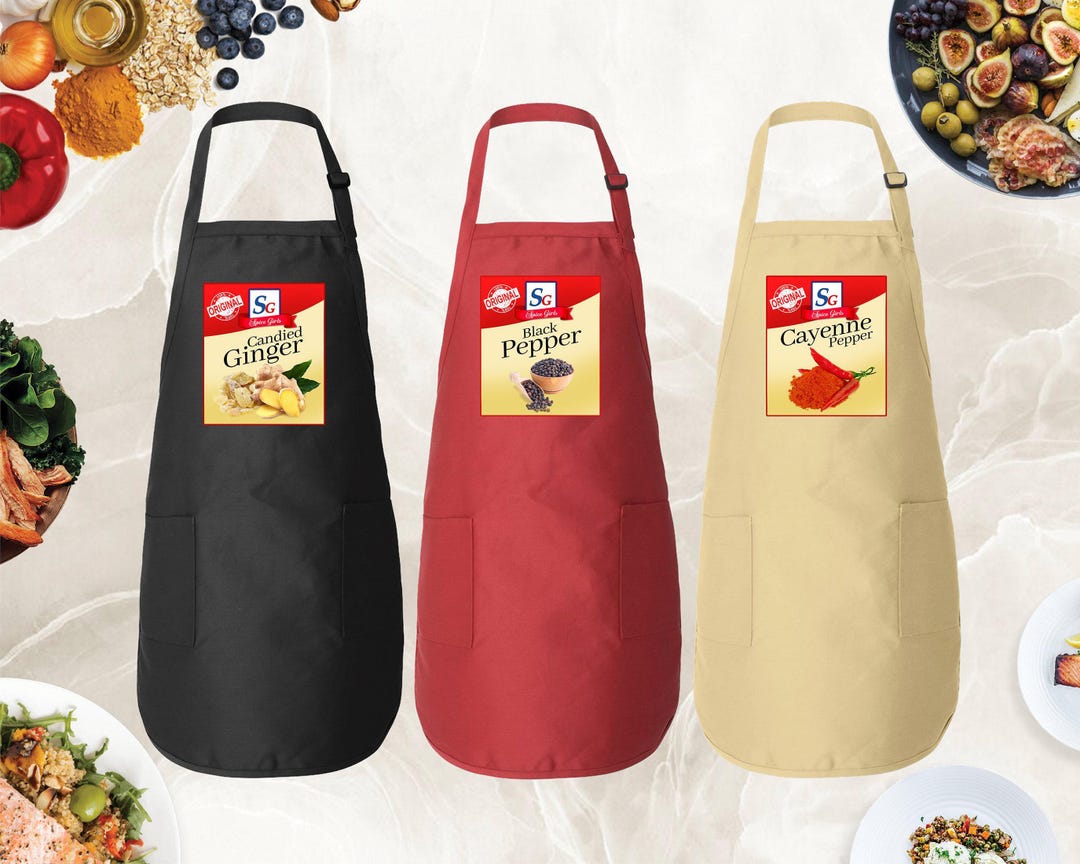 Custom Your Spice Apron, Spice Girl Aprons, Condiments Matching Apron ...