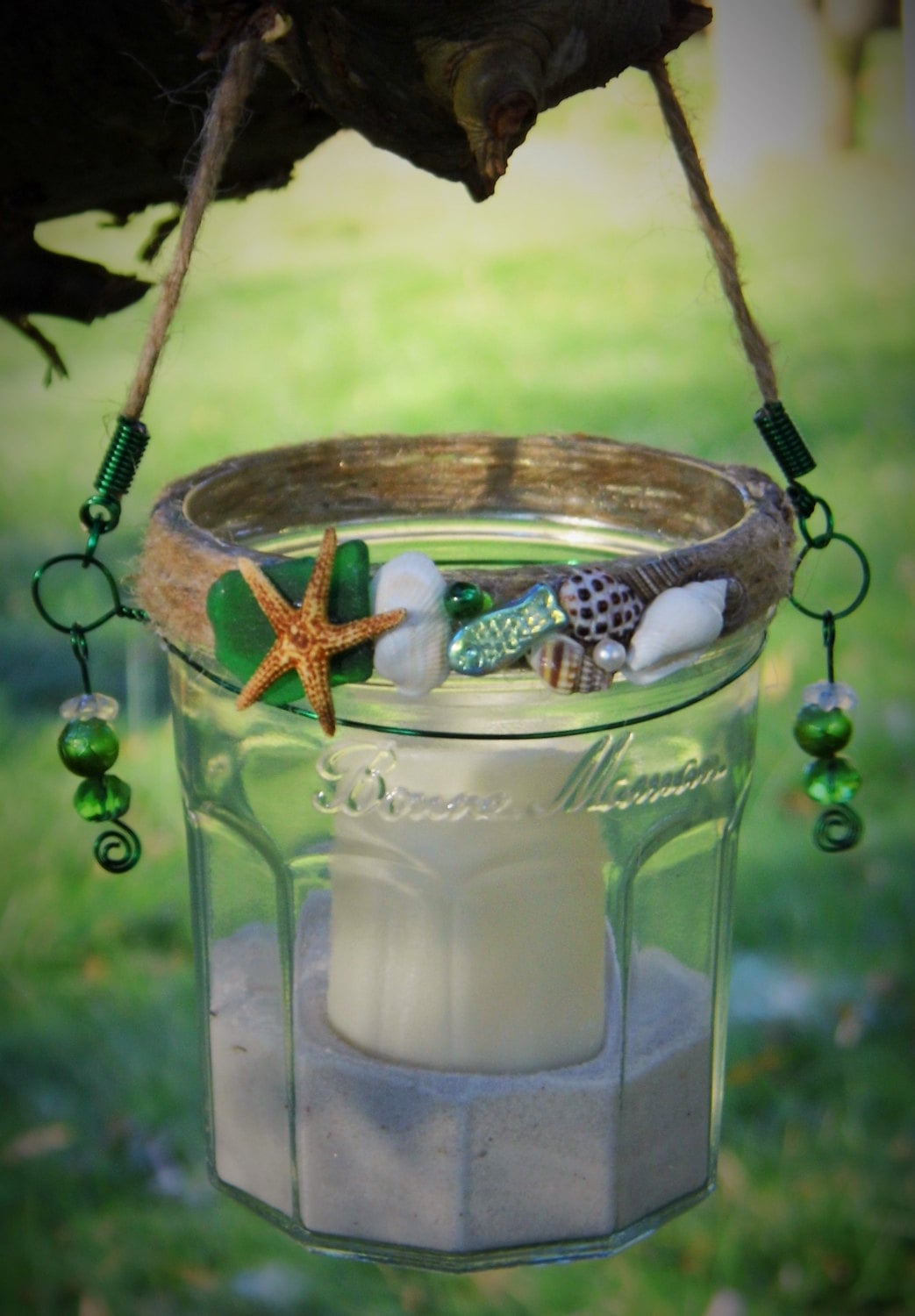 Upcycled Jar Beach Themed Lamp Candle Voitve Lantern - Etsy