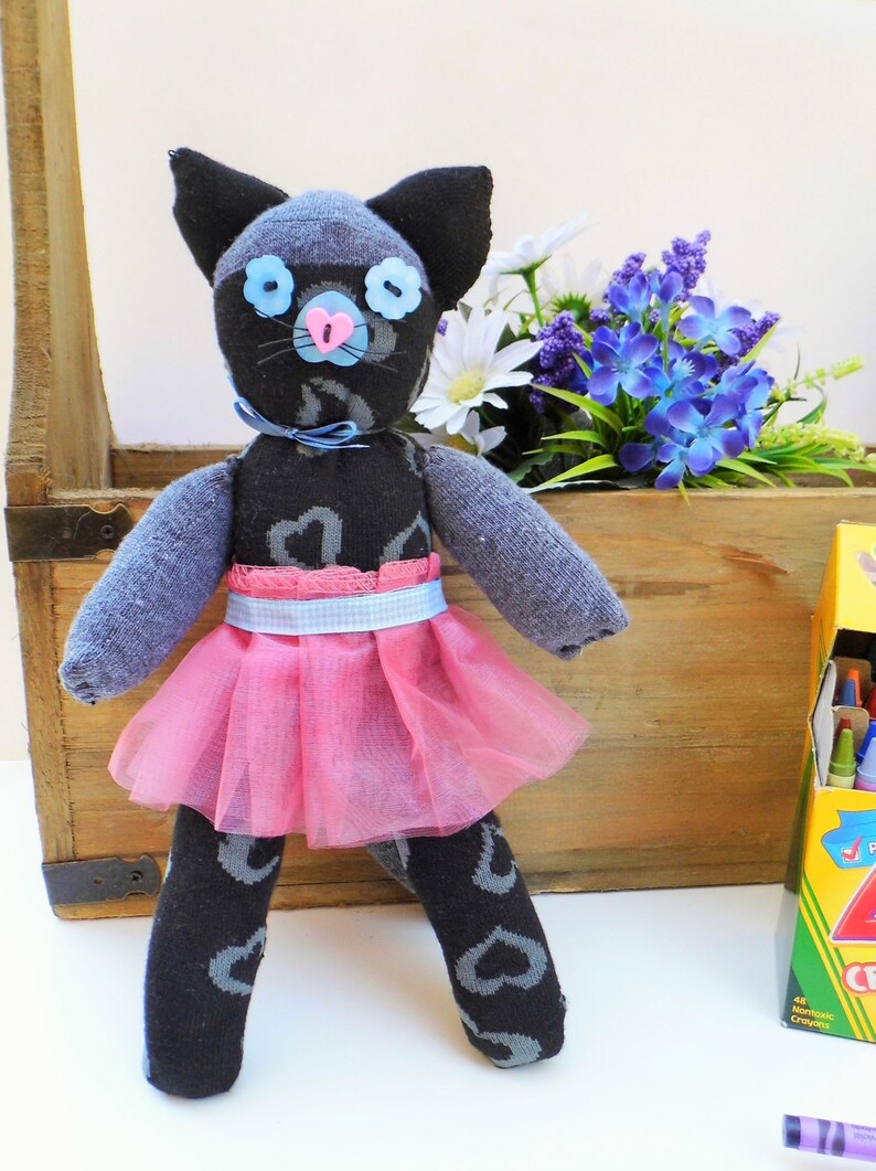 Catlyn the Caterina Upcycled Cat Sock Baby Ballerina Doll With Pink ...