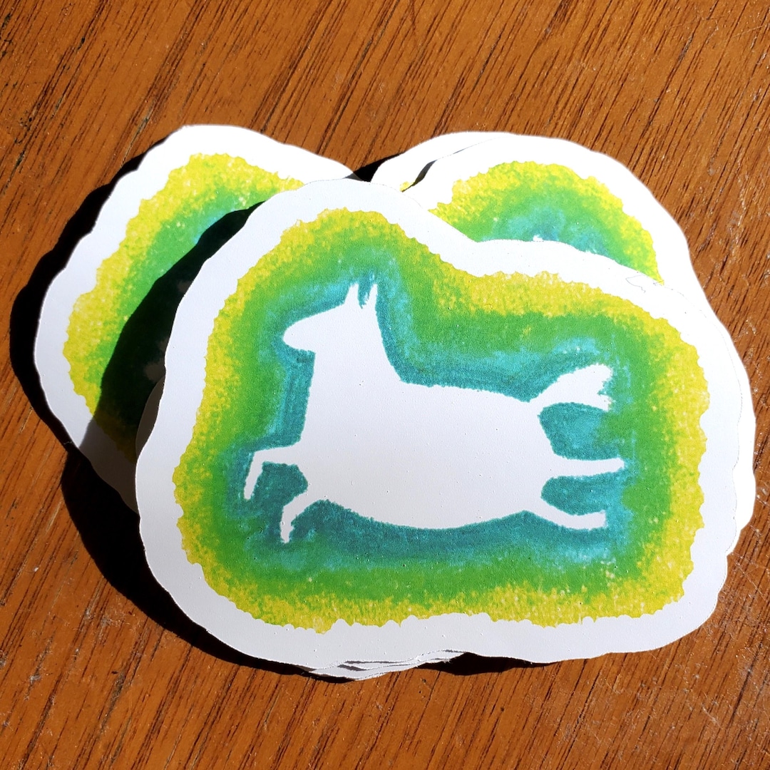 Cool Tone Fat Horse "cave Painting" Sticker - Etsy
