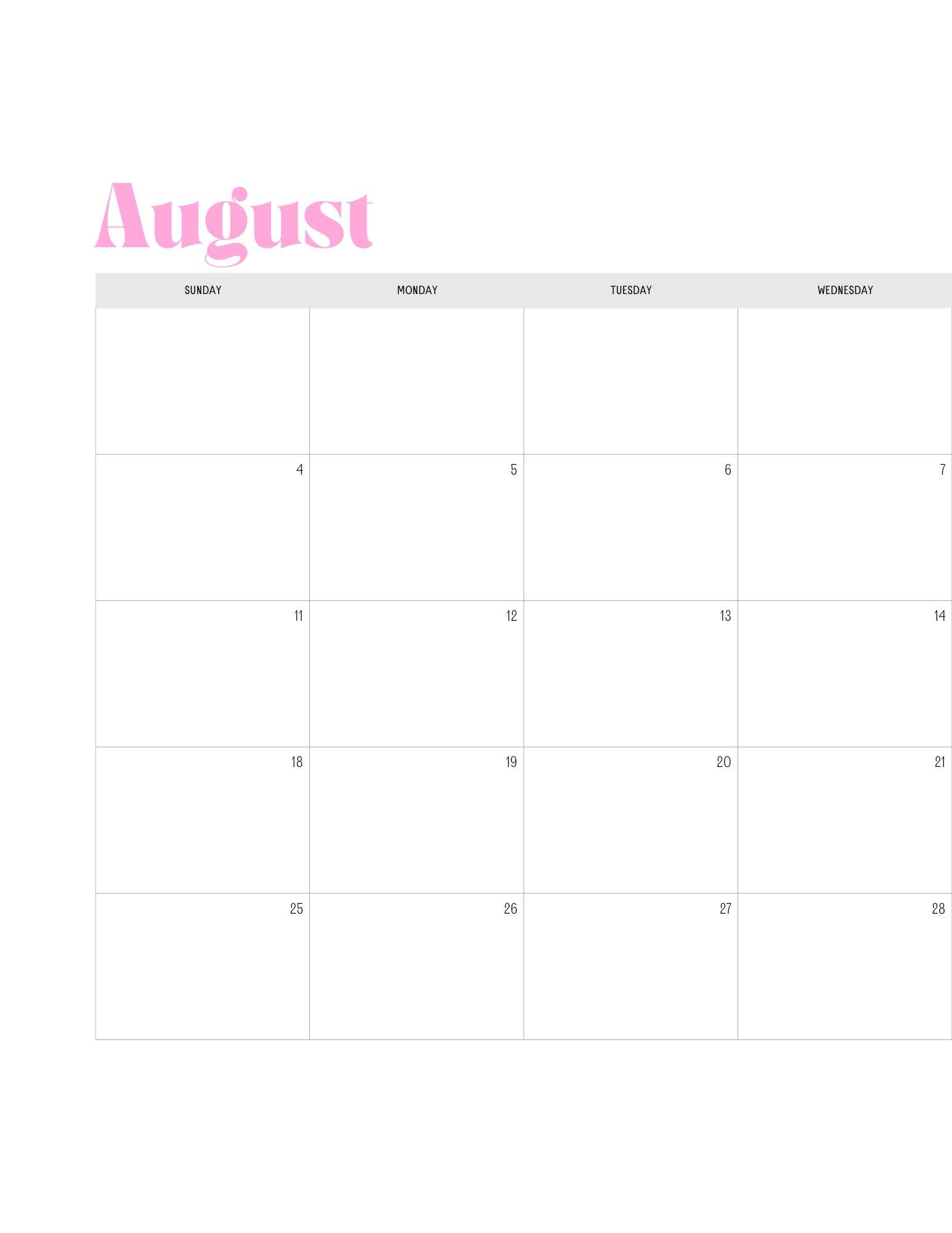 Custom Monthly Calendar View Planner 8.5 X 11 Mid Year Planner Floral ...