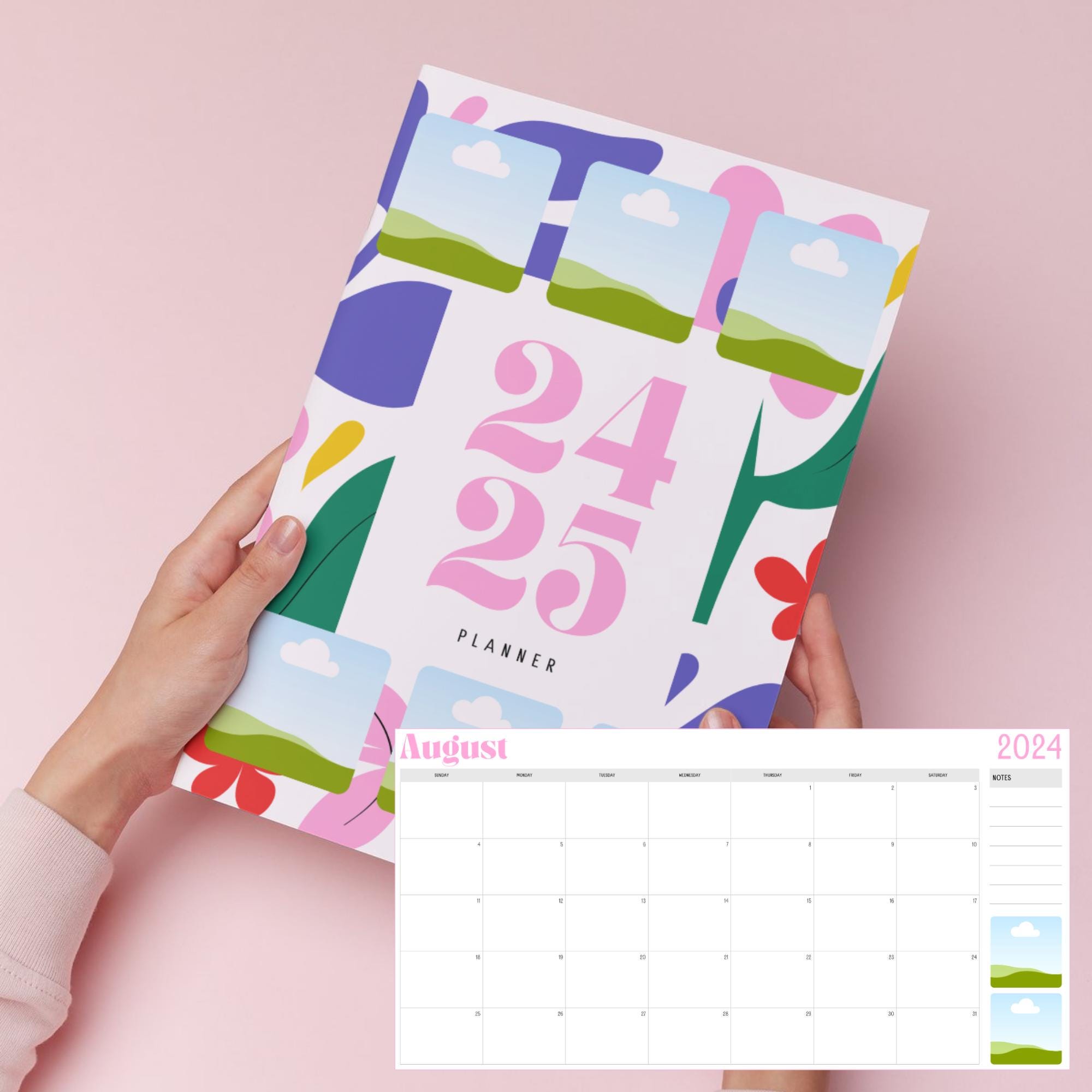 Custom Monthly Calendar View Planner 8.5 X 11 Mid Year Planner Floral ...