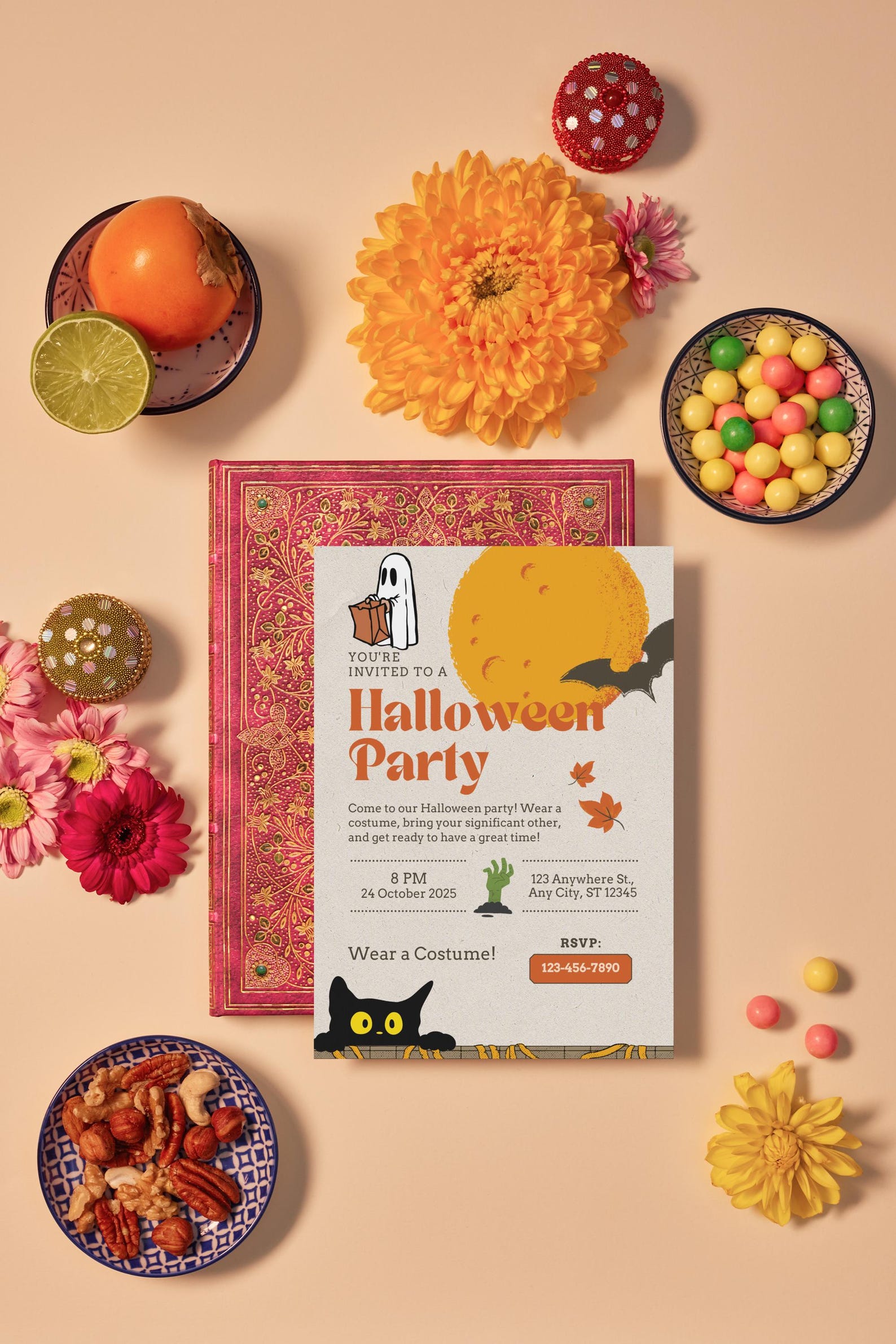 Editable Halloween Party Invitations, Print & Mobile (4 Sizes), INSTANT ...