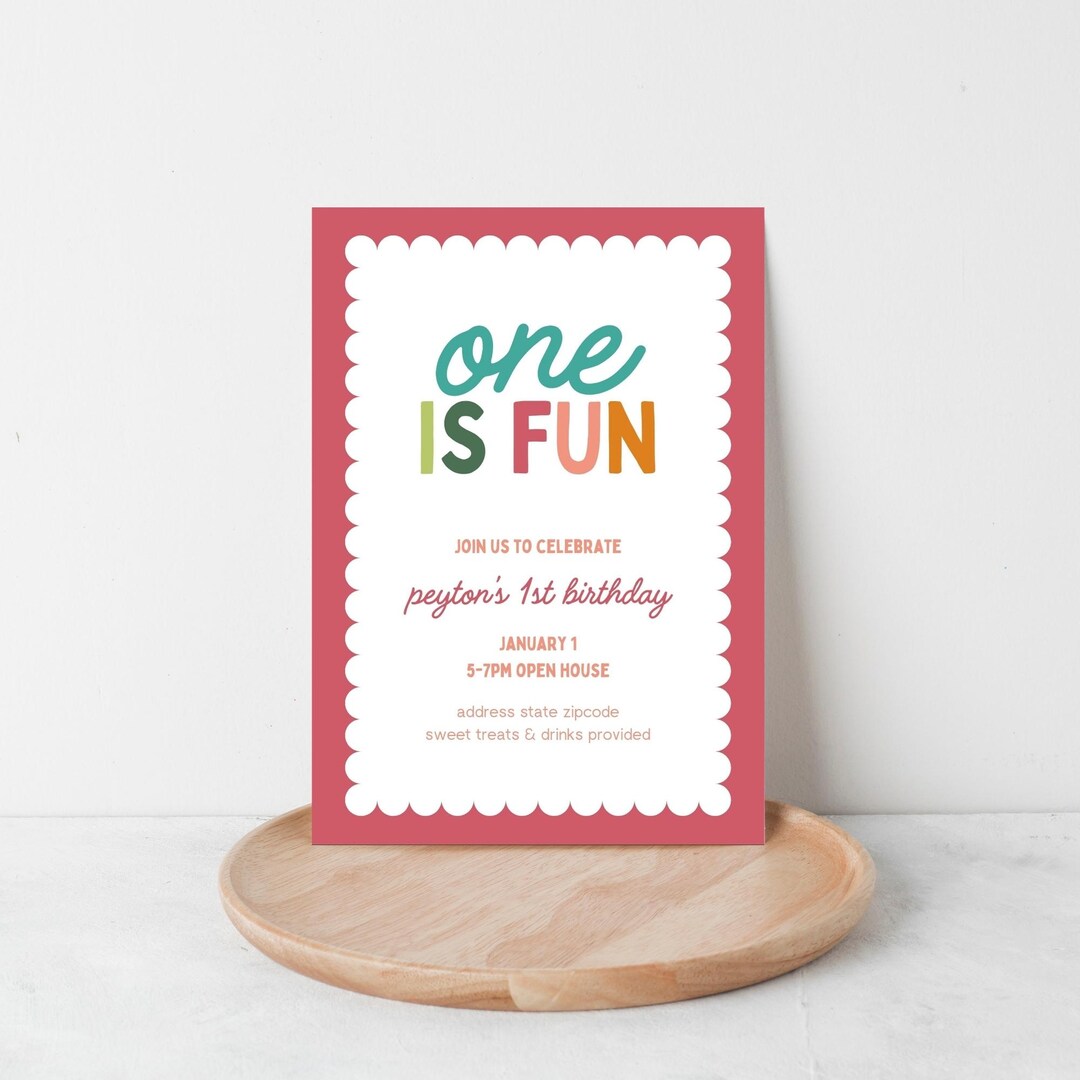 One is Fun Birthday Invitation - Instant Download Birthday Invitation ...