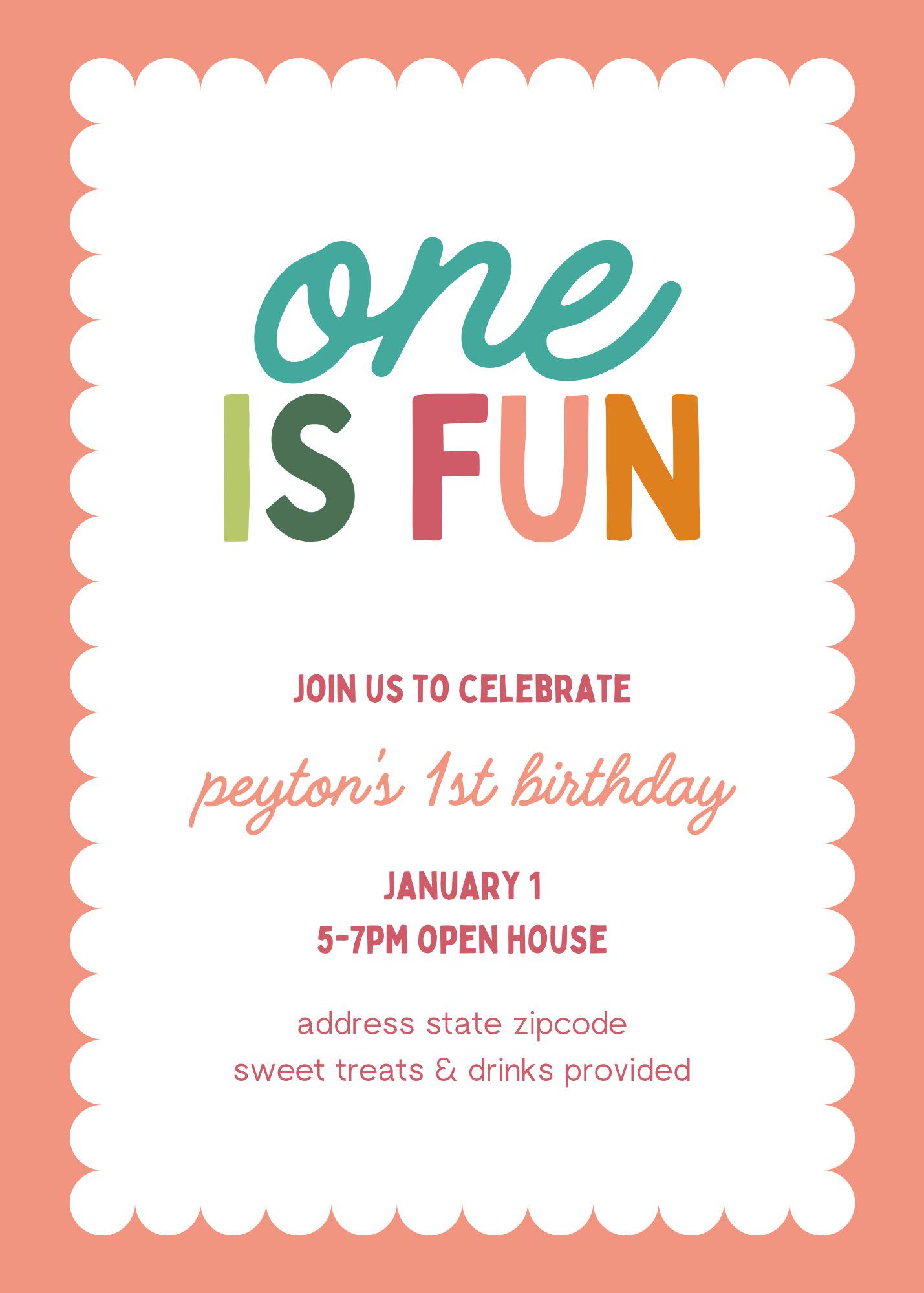 One is Fun Birthday Invitation - Instant Download Birthday Invitation ...