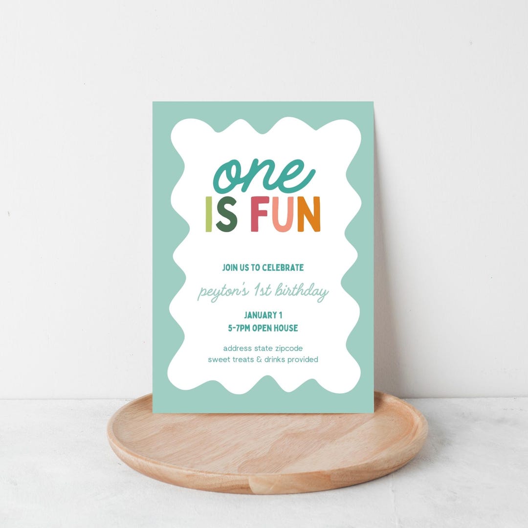 One is Fun Birthday Invitation - Instant Download Birthday Invitation ...