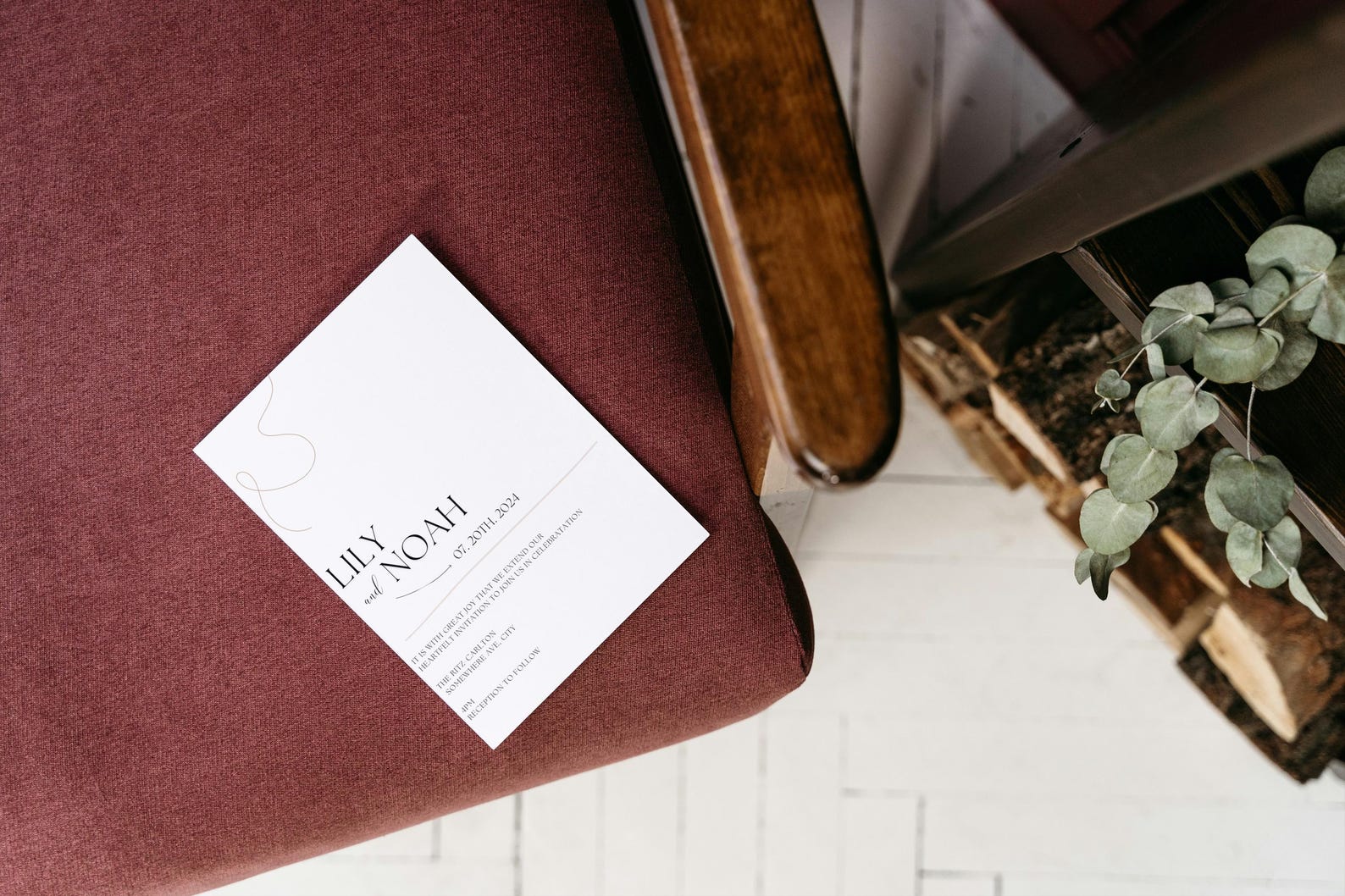 Minimalistic Wedding Invitation, Minimal Invite, Digital Download, PDF ...