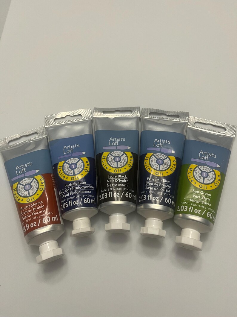 5 2 Oz Oil Paints by Artist's Loft: One Each of Sap Green, Prussian ...