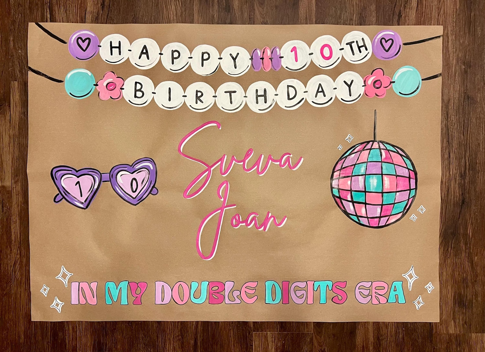 Custom, Hand-painted Party Banner | in My Double Digits Era Party ...