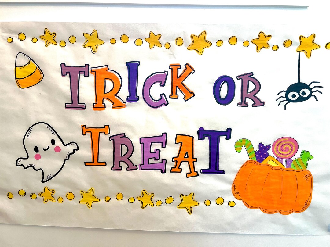 Painted Halloween Kraft Paper Banner - Etsy