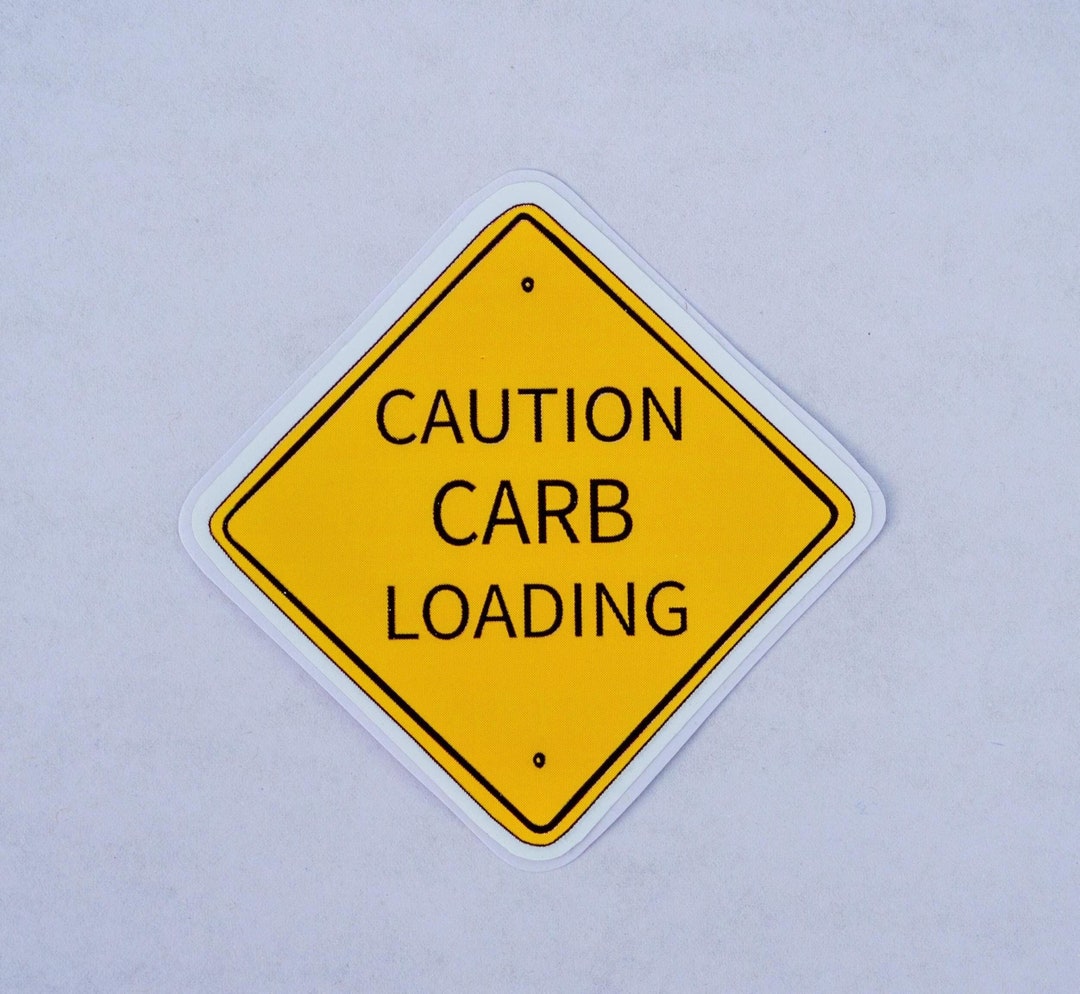Caution Carb Loading Sticker: Funny Marathon Runner Gift - Etsy