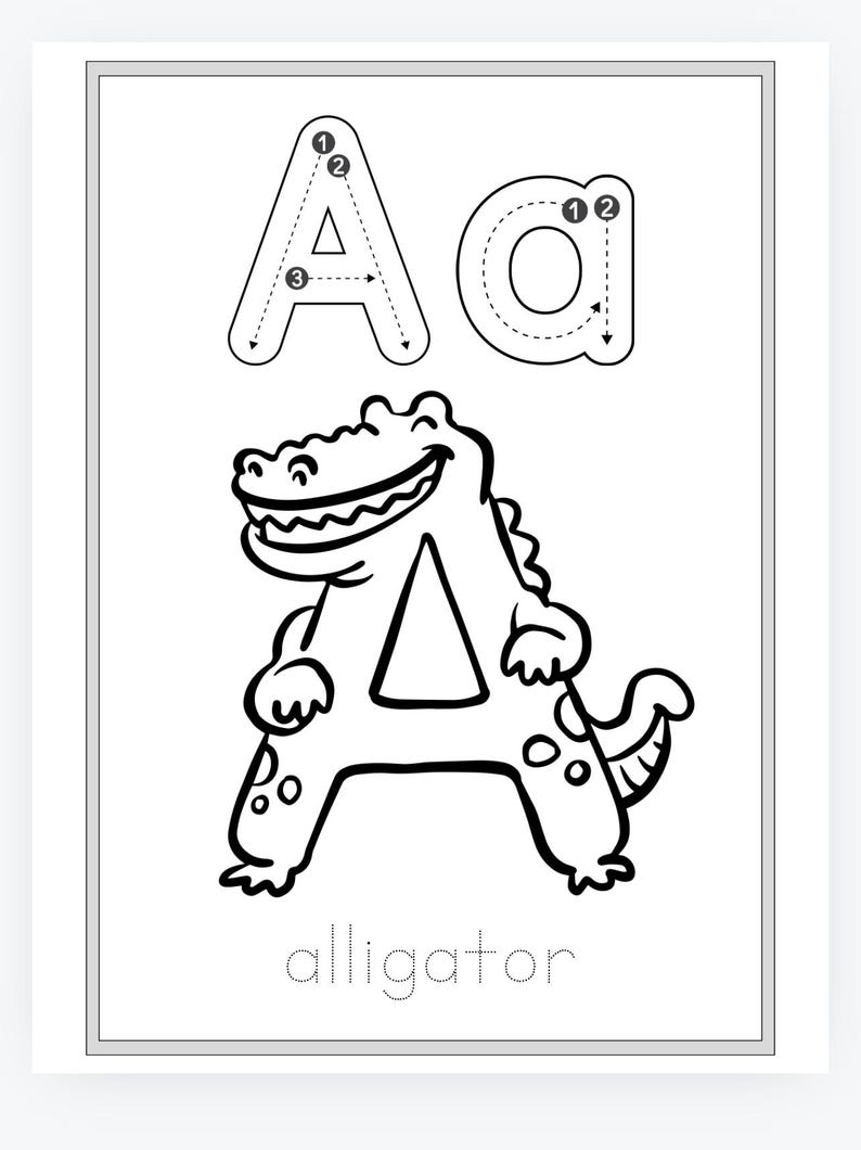 Alphabet Coloring Book - Etsy