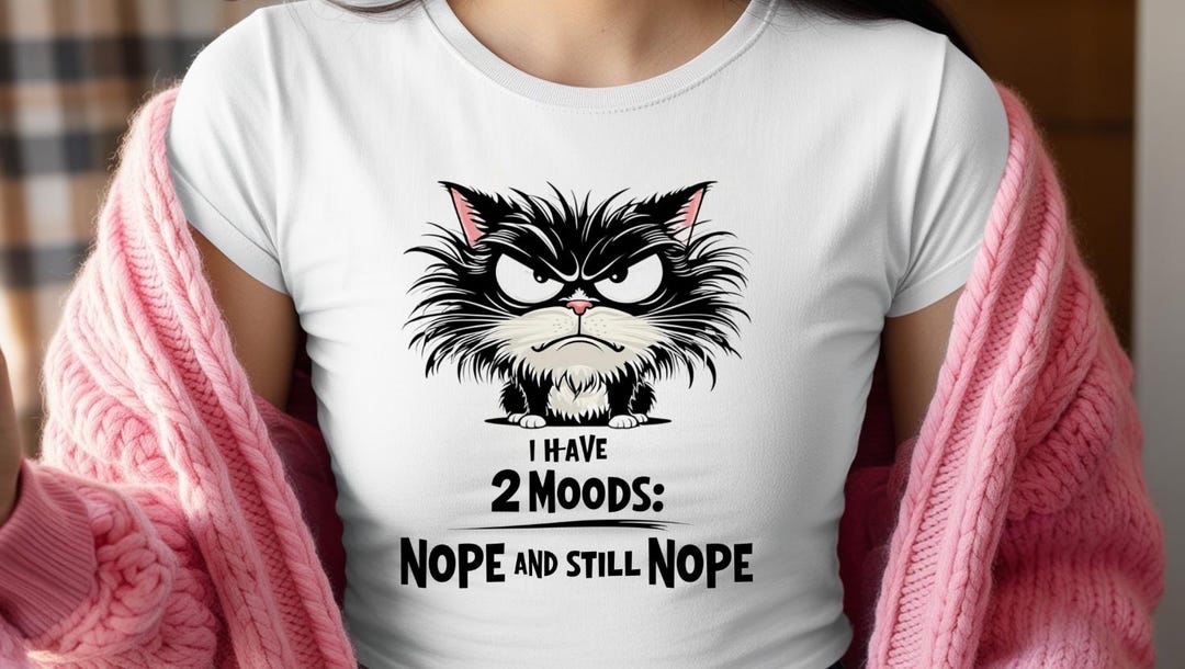 Grumpy Cat Digital Design - Funny Nope Cat Sublimation - Tshirt ...
